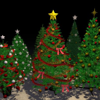 Assets - 6 Christmas Tree Pack | Virt-A-Mate Hub